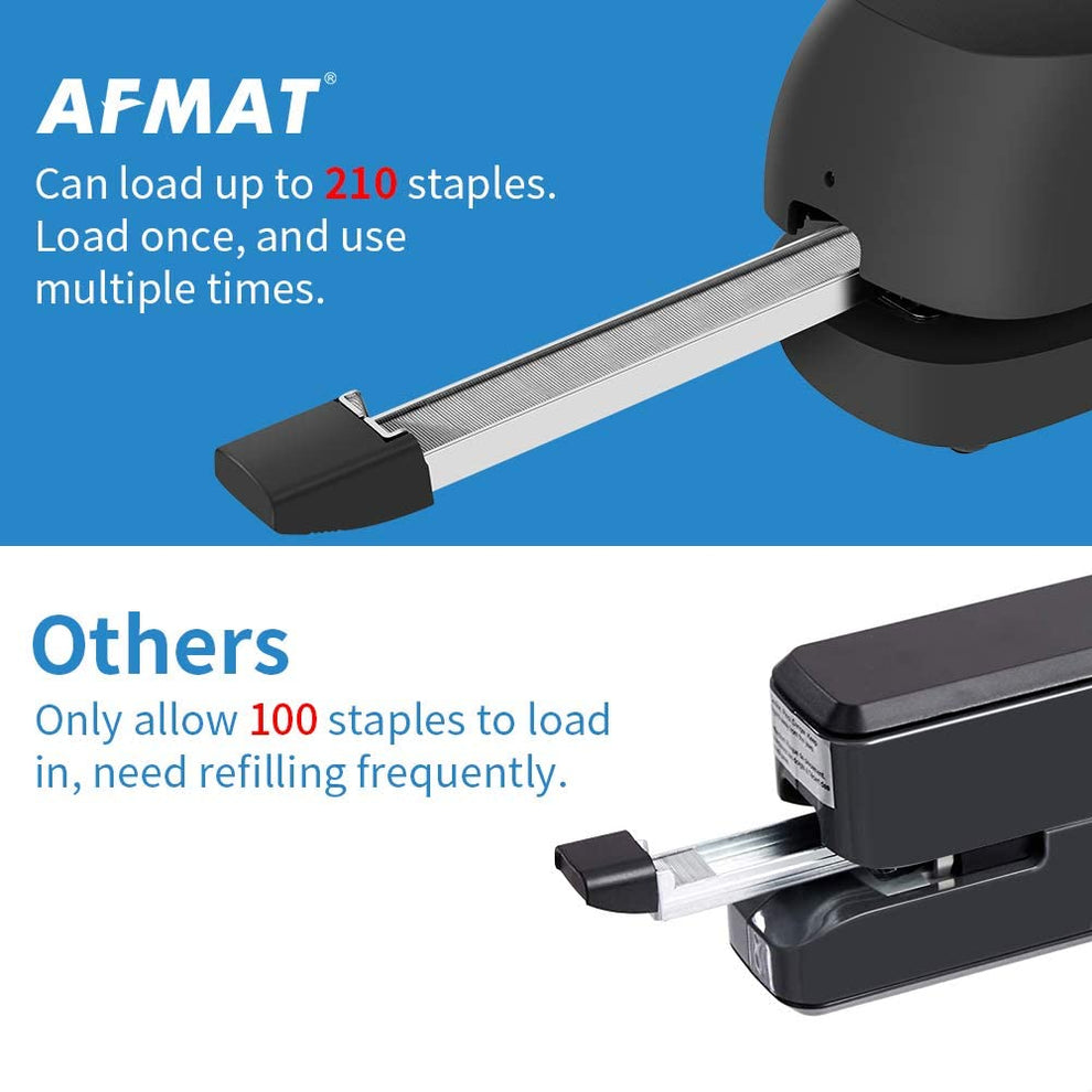 Portable Electric Stapler Desktop, AFMAT Automatic Stapler Heavy Duty-